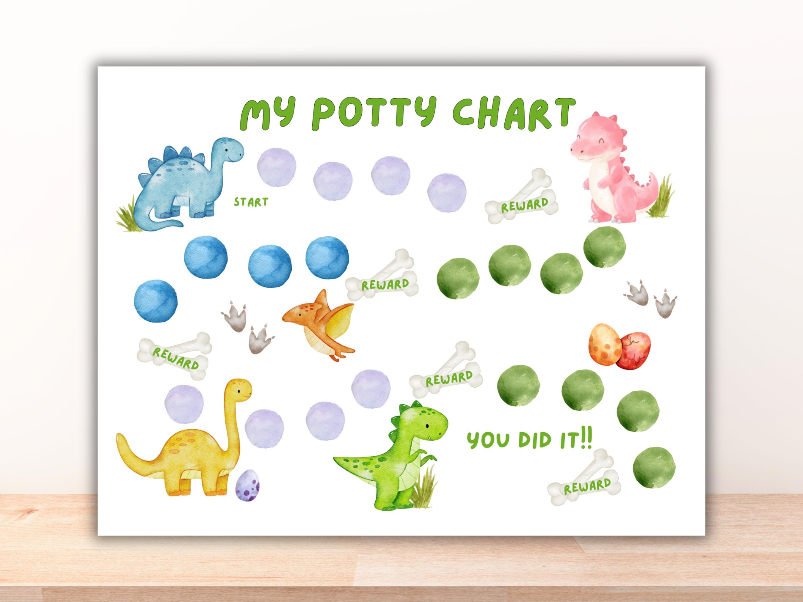 Printable Potty Training Chart, Dinosaur Potty Training, Potty Chart ...