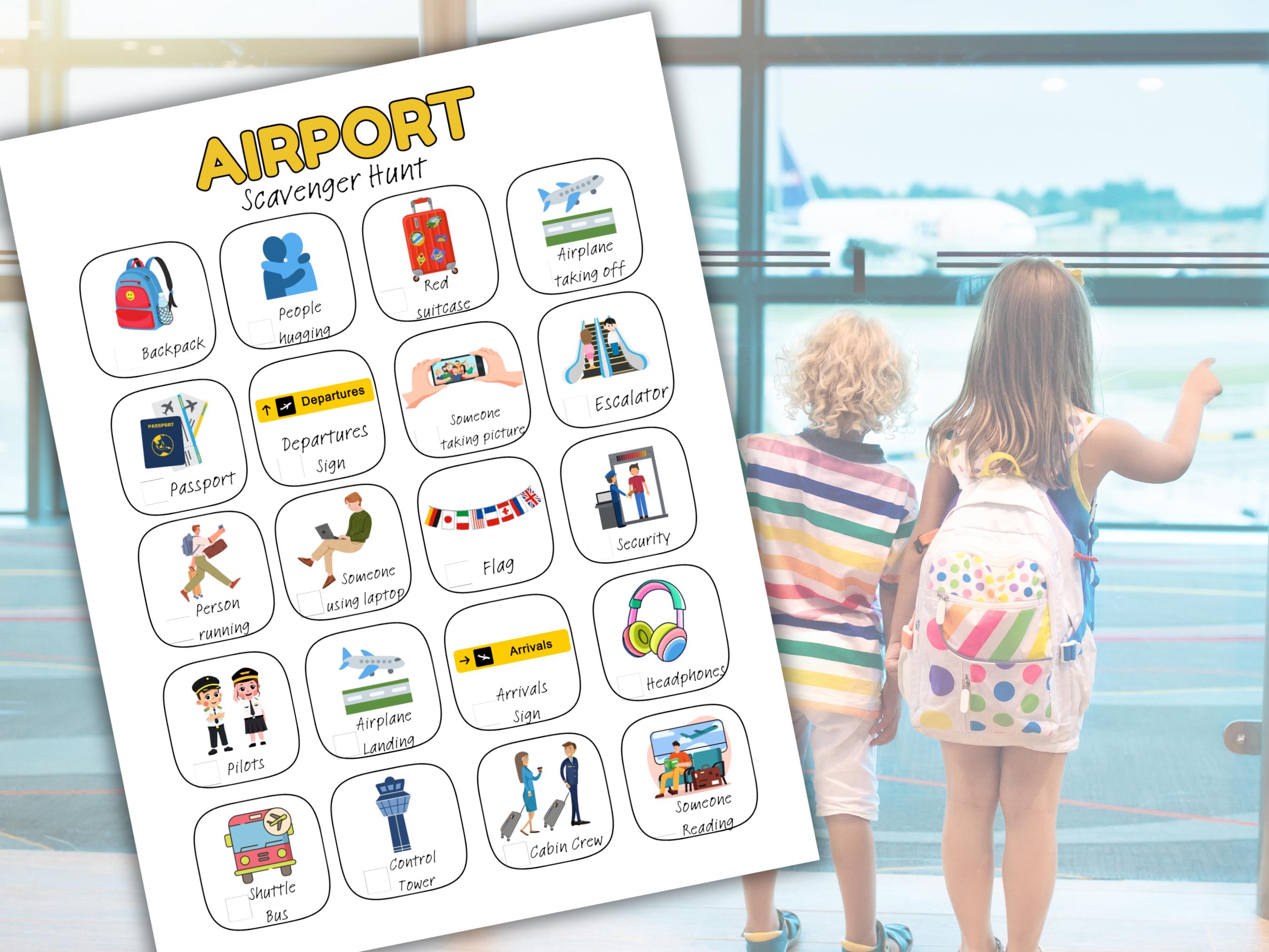 Airport Scavenger Hunt for Kids, Travel Scavenger Hunt, Printable ...