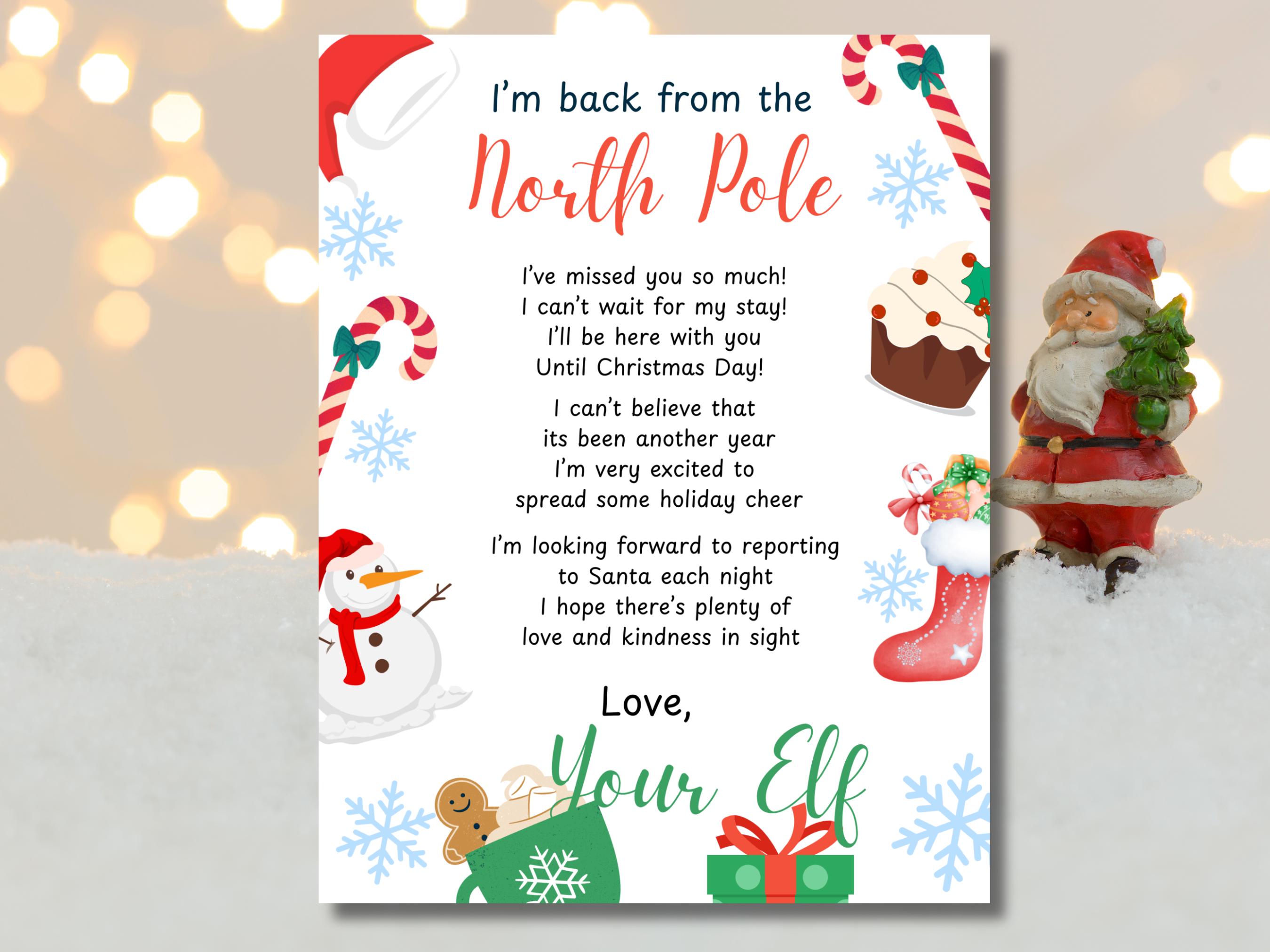Printable Welcome Back Elf Letter, Elf Welcome Back, Arrival Letter ...