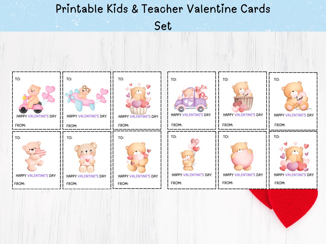 Bear Valentine Cards, Teddy Bears, Valentine Cards Preschool, Kids ...