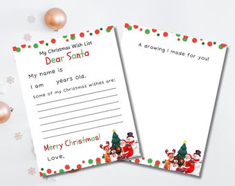 Downloadable Letter to Santa, Printable Letter to Santa, Digital Letter ...