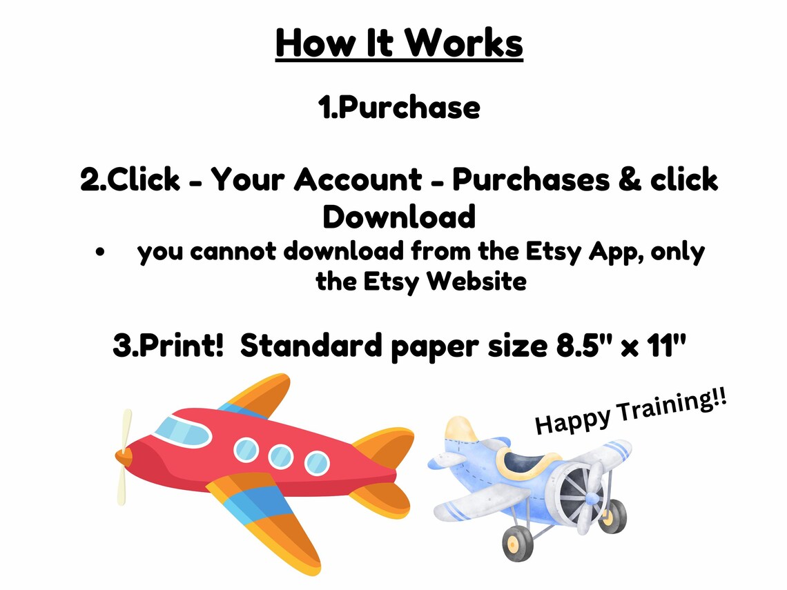 Printable Potty Training Chart, Airplane Potty Chart, Reward Chart ...