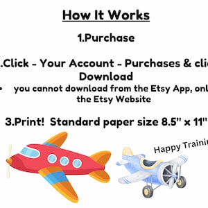 Printable Potty Training Chart, Airplane Potty Chart, Reward Chart ...