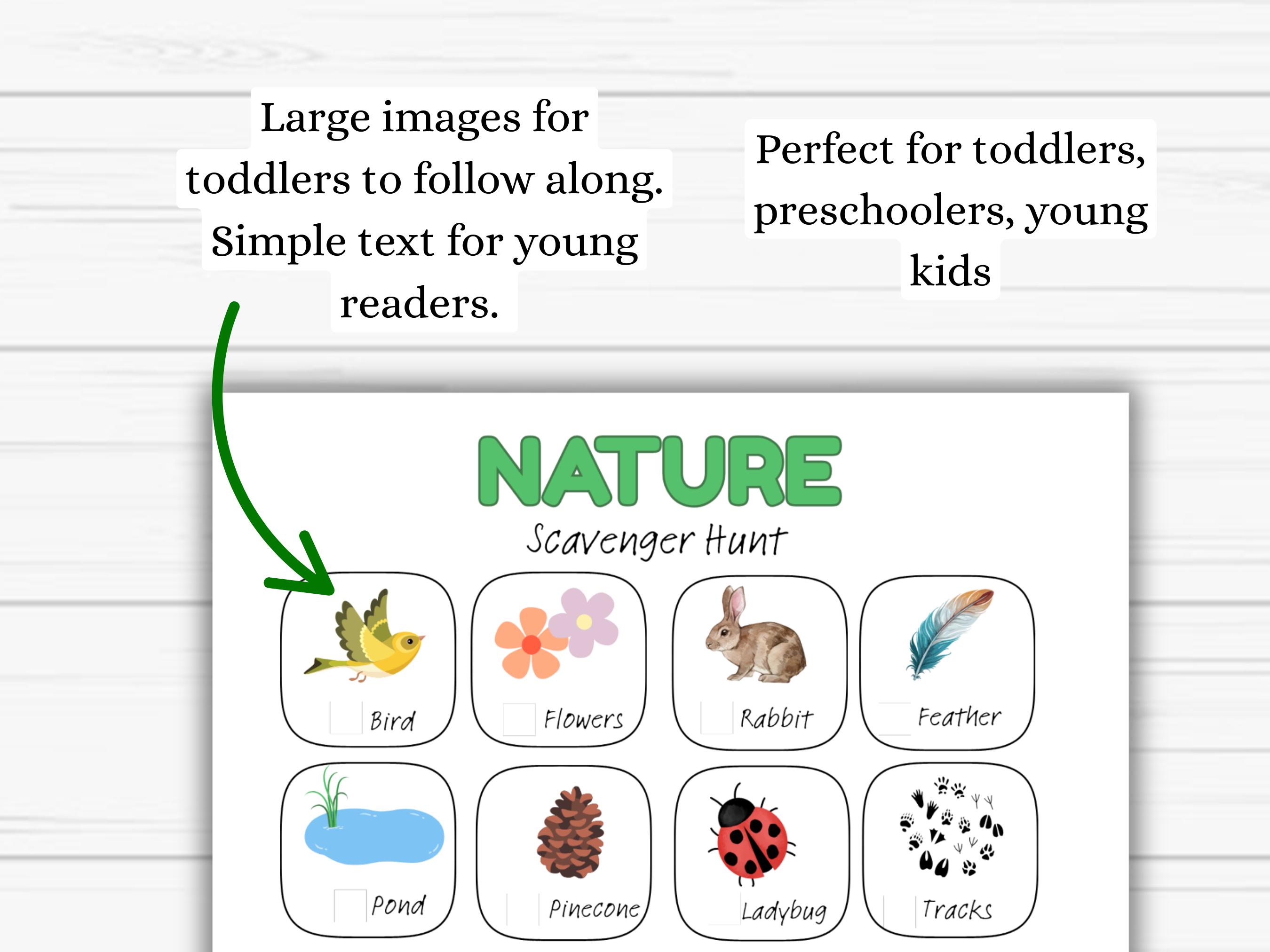 Nature Scavenger Hunt for Kids, Outdoor Nature Scavenger Hunt ...