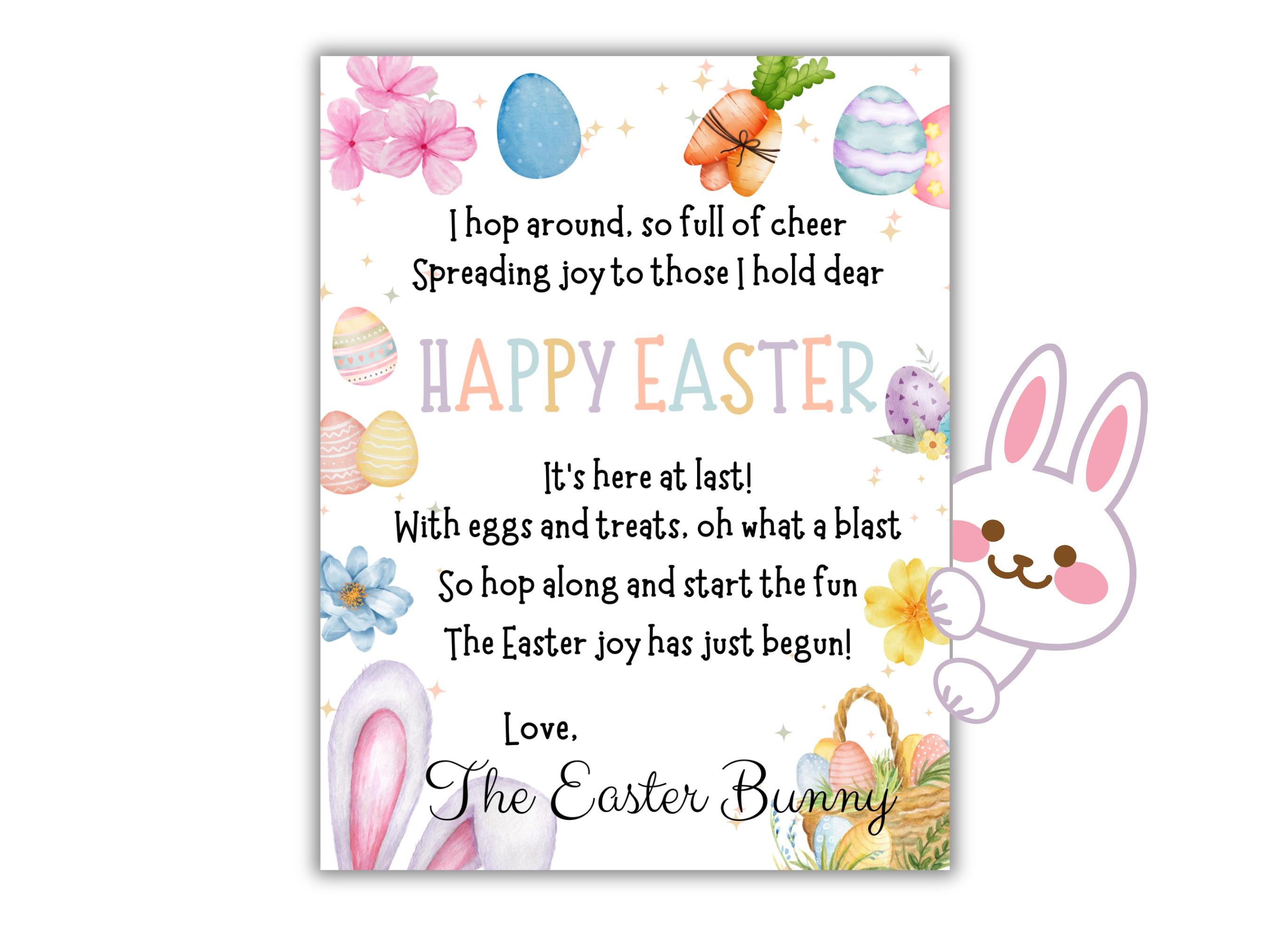 Easter Bunny Poem, Easter Poem, Easter Bunny Letter, Letter From Easter ...