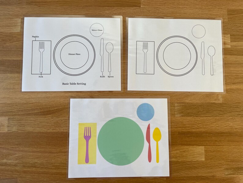 Montessori Placemat, Table Setting Placemat Printables for Kids ...