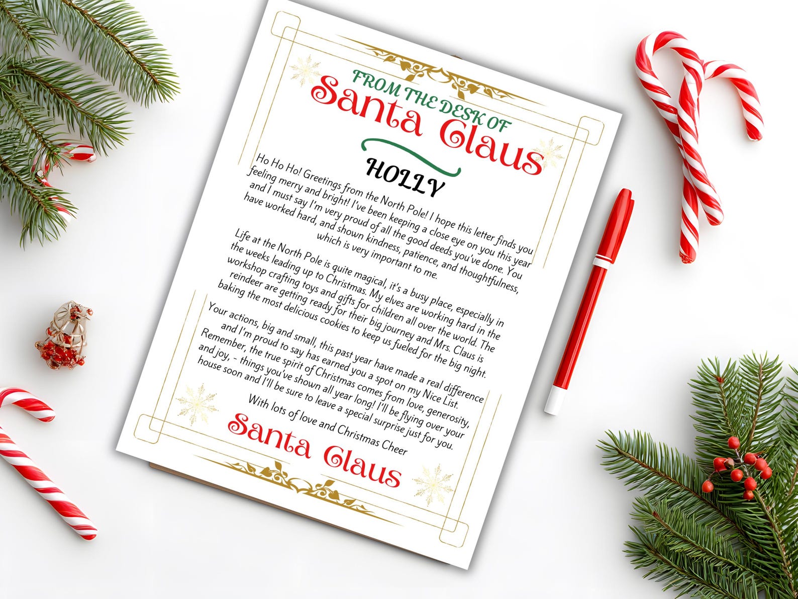 Editable Letter From Santa, Letter From Santa, Santa Letter, Official ...
