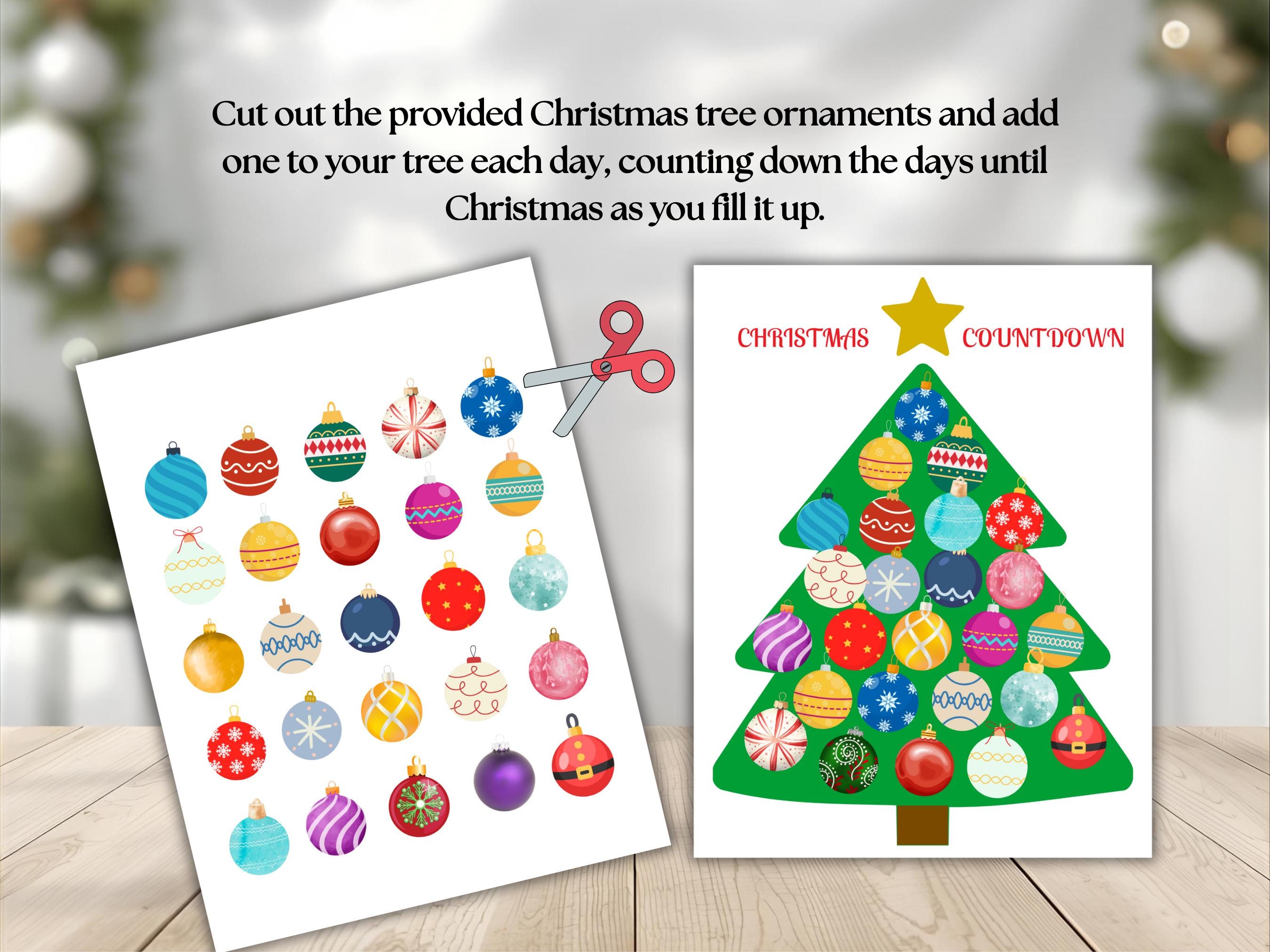 Printable Christmas Countdown Calendar, Kids Advent Activity, Advent ...