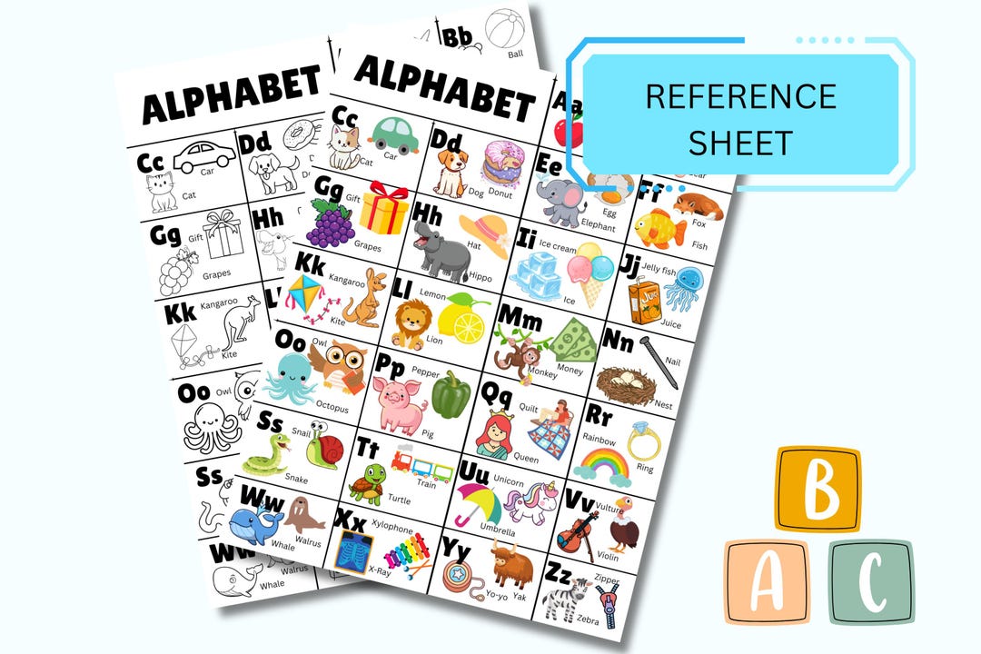 Alphabet Reference Sheet, Abc's Reference Sheet, Alphabet Cheat Sheet ...