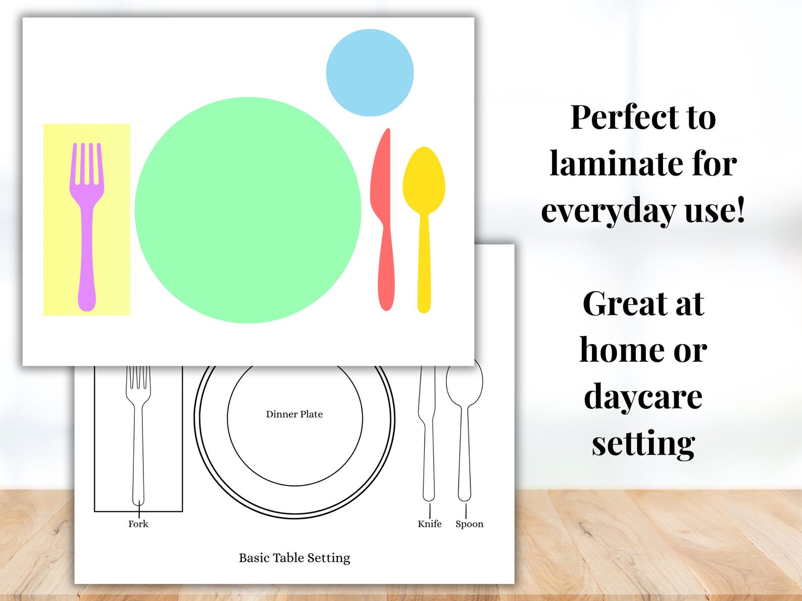 Montessori Placemat, Table Setting Placemat Printables for Kids ...