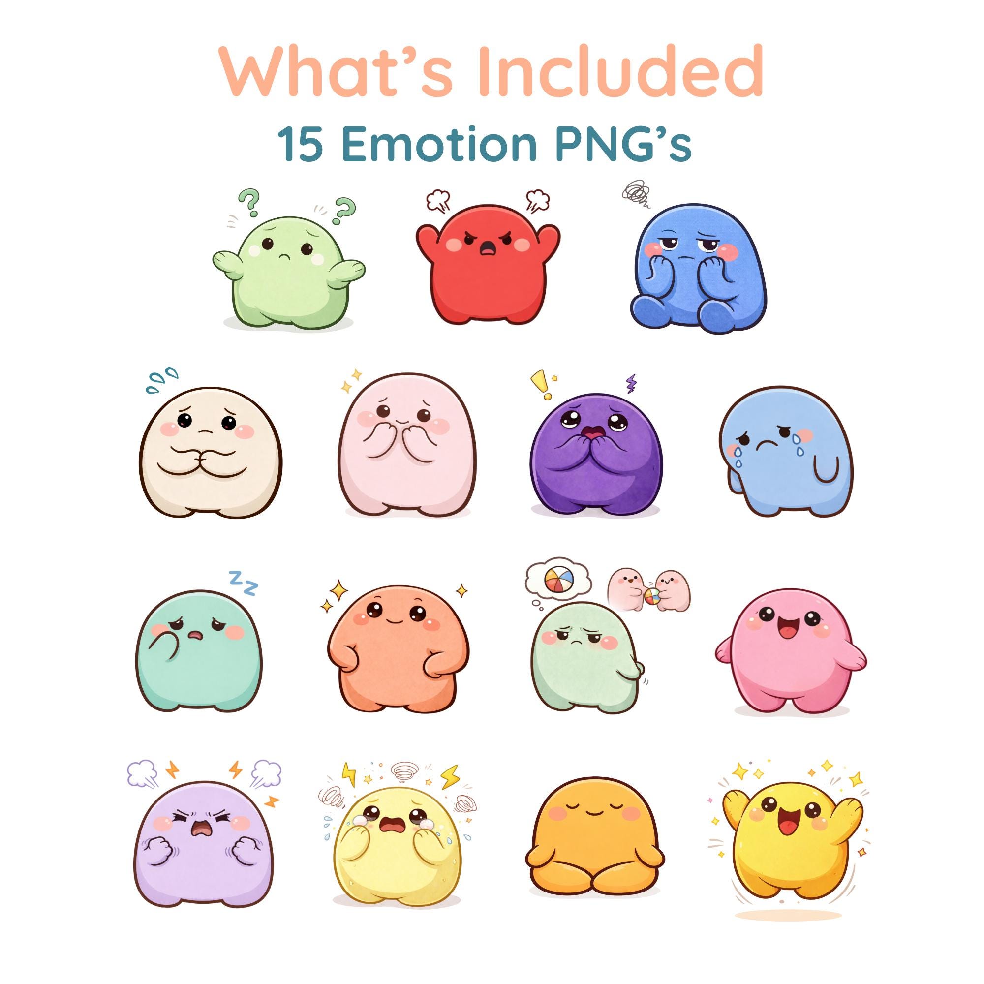 Kids Emotions Clipart PNG, SEL Toddler Preschool, Cute Feelings Clipart ...