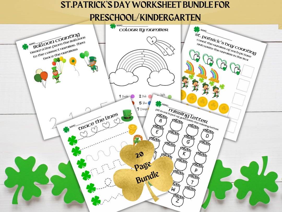 St. Patrick's Day Worksheets, St. Patricks Day Activity, Tracing ...