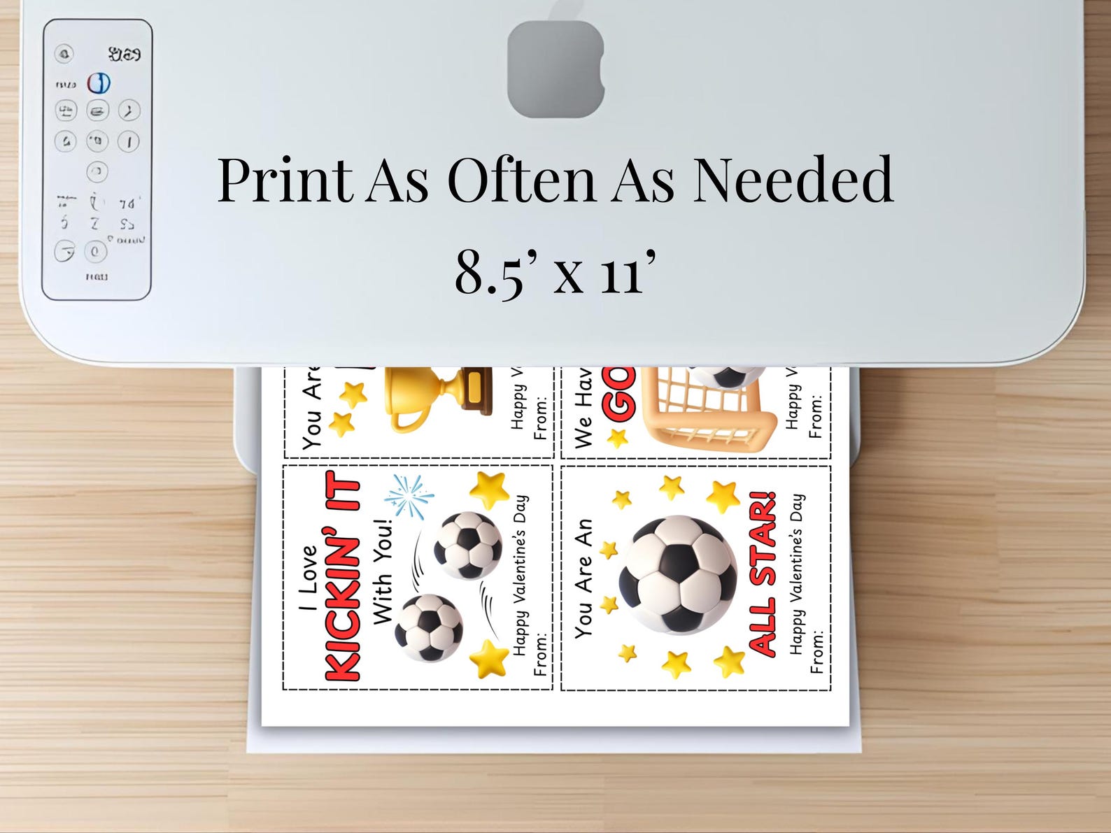 Printable Soccer Valentine Cards, Valentine Card Set, Valentine Cards ...