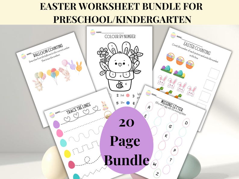 Easter Worksheets, Tracing Worksheets, Toddler Worksheets, Prek ...