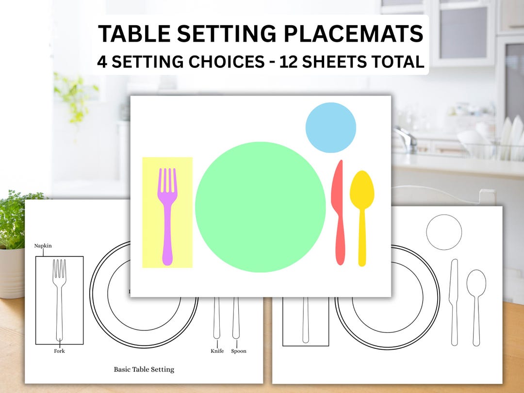 Montessori Placemat, Table Setting Placemat Printables for Kids ...