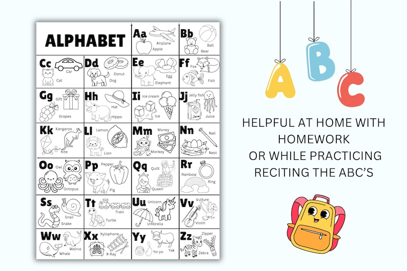 ABC Reference Sheet, Alphabet Reference, Alphabet Classroom, Toddler ...