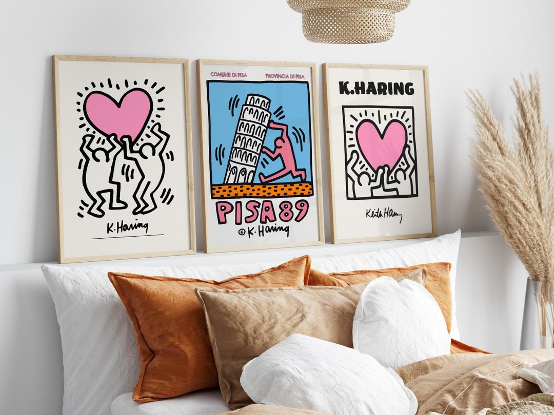 Set of 3 Keith Haring Original Pop Art Prints, Popular Minimalist Decor ...