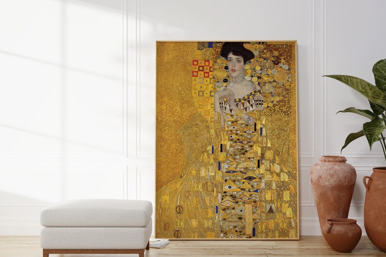 Set of 2 Gustav Klimt Gold Artwork, Abstract Art Print, Modern Wall ...