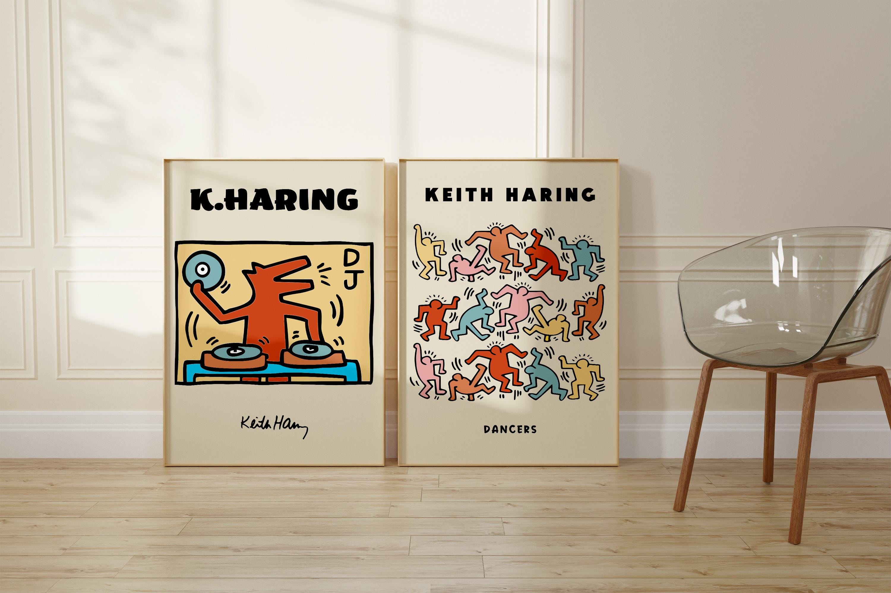 Keith Haring Set of 2 Prints, Dancers and DJ Posters, Party Pop Art ...