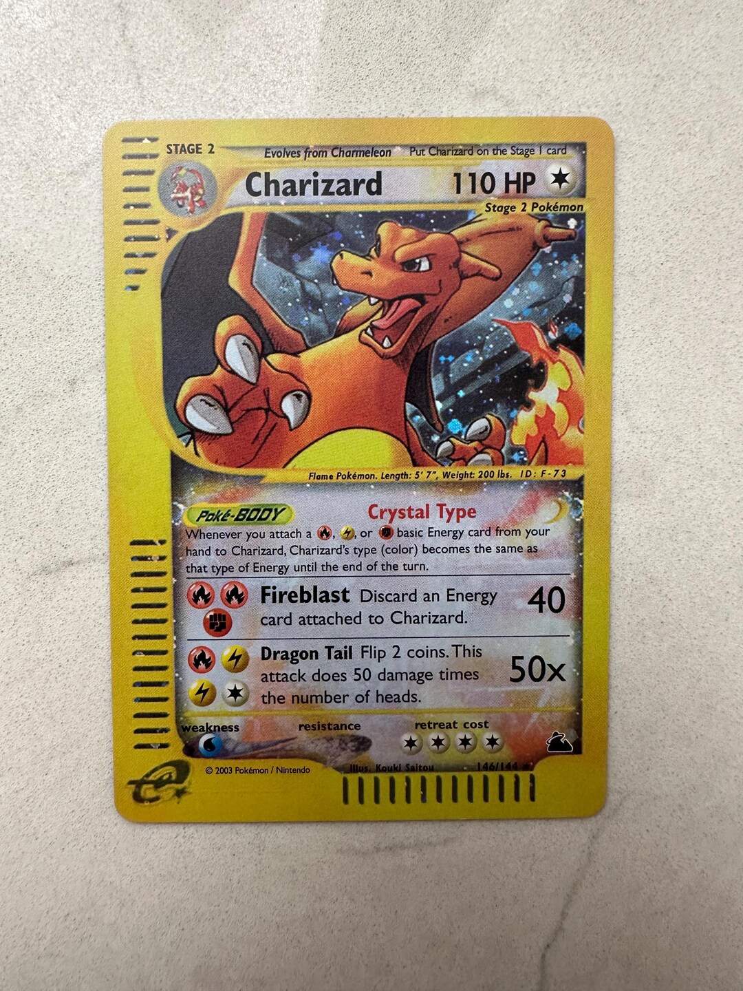 Pokemon Charizard Holo Skyridge Holofoil 146/144 Trading Card Proxy ...