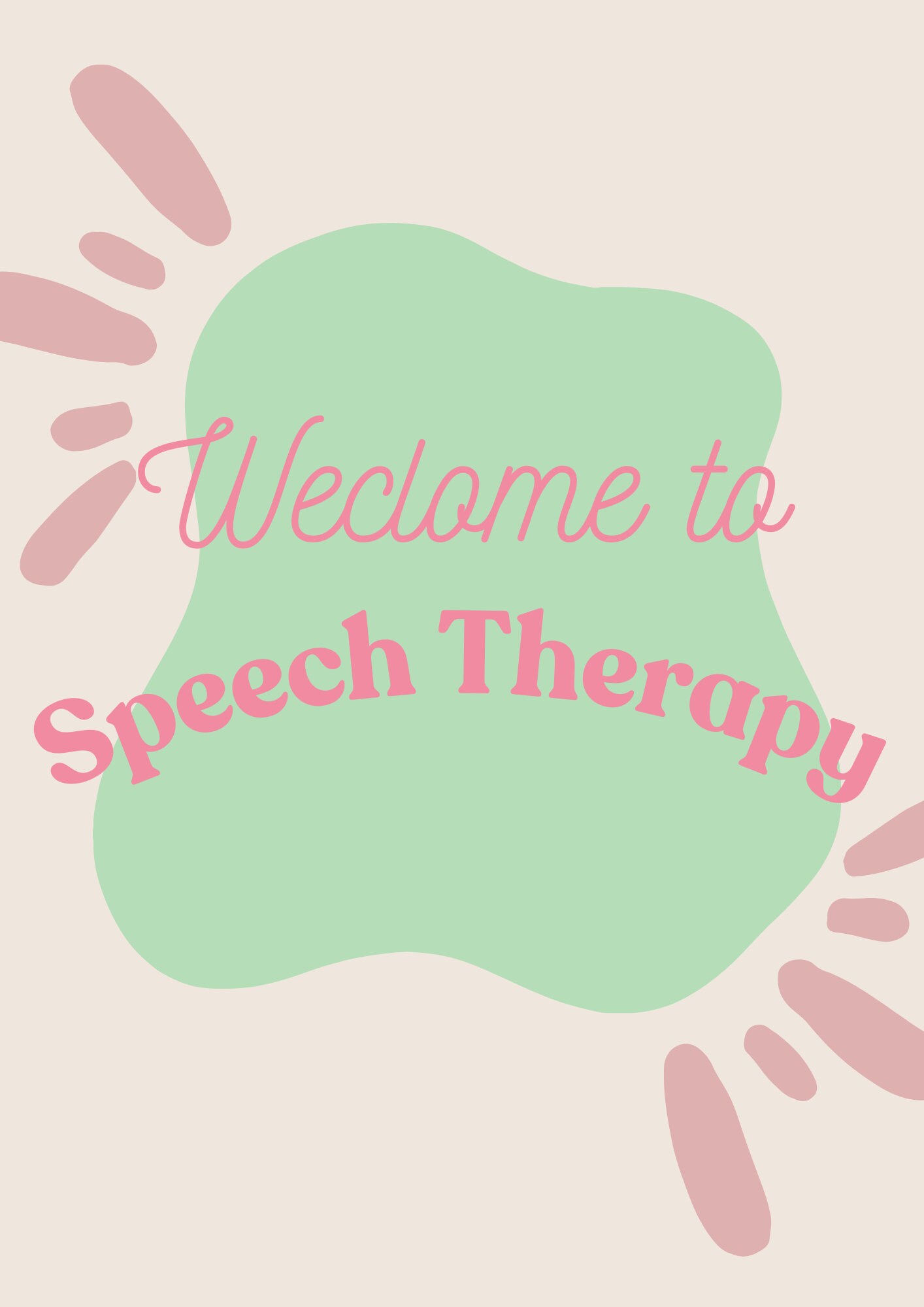 Speech Therapy Poster for Bulletin Board, Welcome to Speech Therapy - Etsy