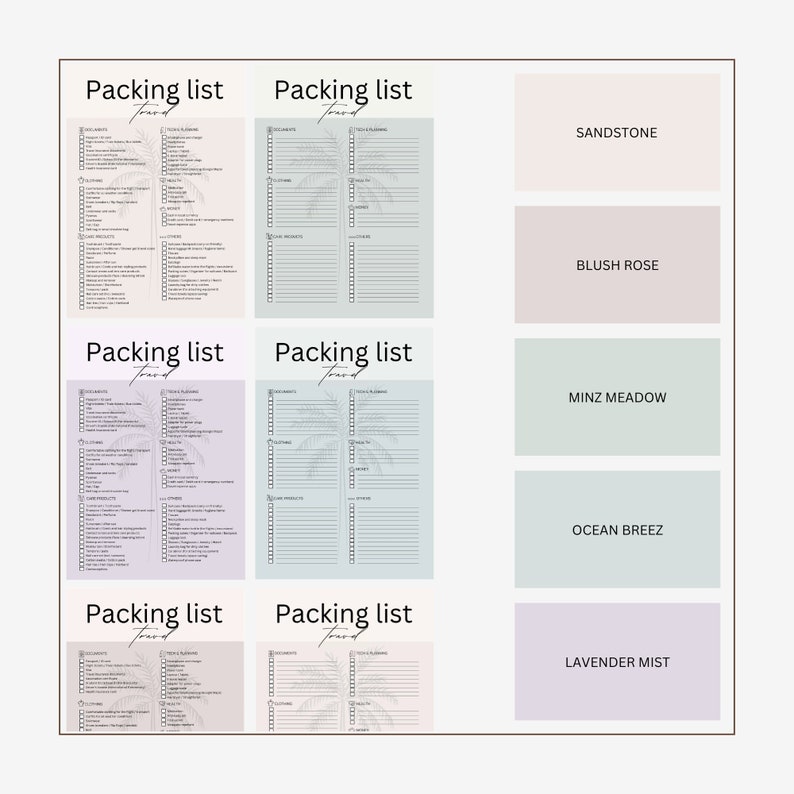 Digital Travel Packing List | Print or Digital | Travel Checklist ...