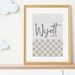 Personalized Name Art Print Custom Nursery Wall Decor Checker Name Sign ...