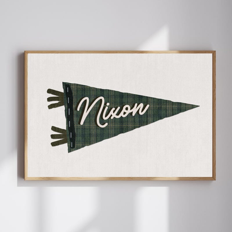 Plaid Pennant With Name - Etsy