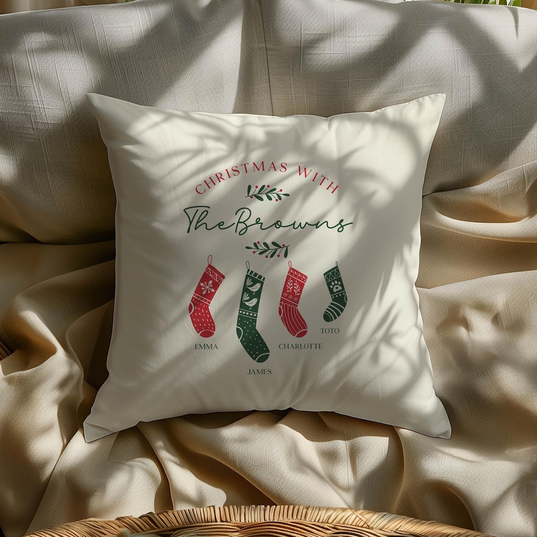 Custom Christmas Pillow for Family Festive Decor & Thoughtful Family ...