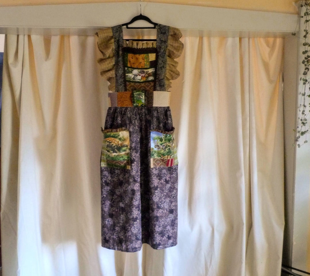 Dinosaur Themed, Patchwork Costume Apron, Adult Size Adjustable ...