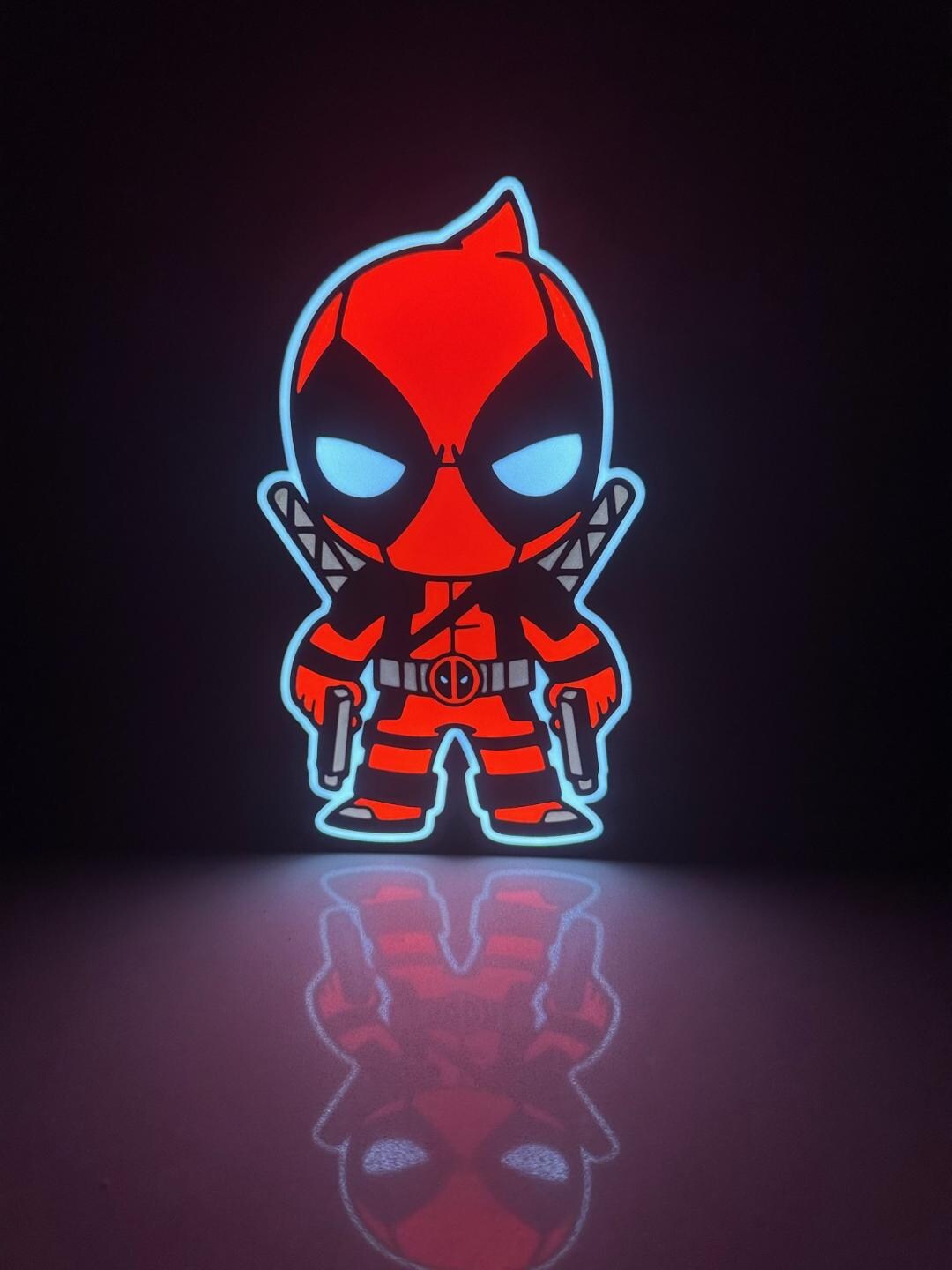Deadpool Light Box LED FAN ART - Etsy