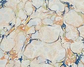 Marbled Paper With a Stone Pattern Featuring Red Ochre, Yellow Ochre ...