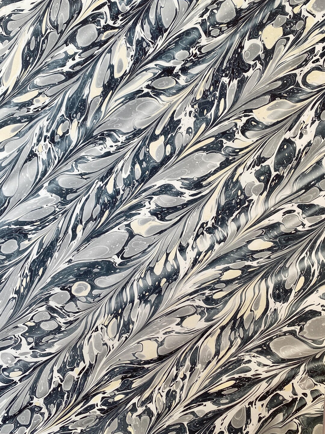 Marbled Paper Pattern Featuring a Drawn Spanish - Etsy