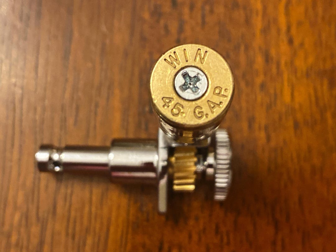 Guitar Tuner Buttons Made From .45 GAP Brass or Nickel Bullet Casings ...