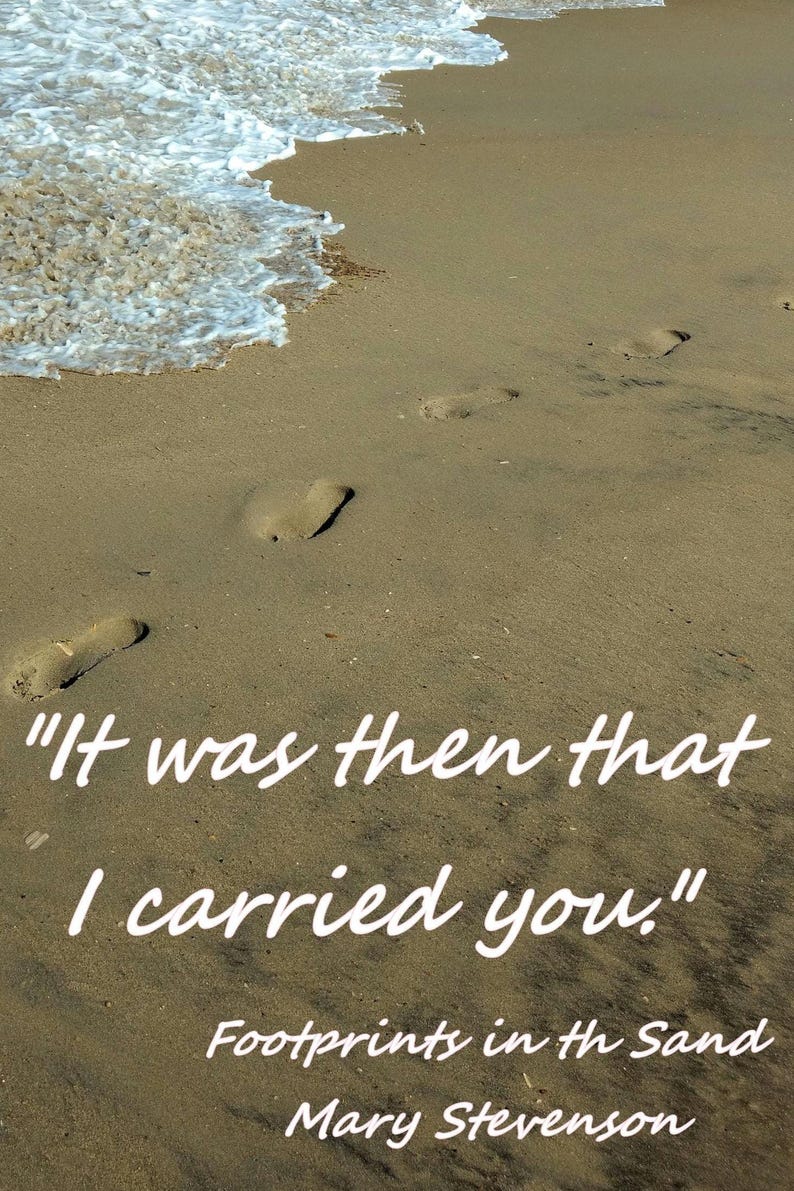 Footprints in the Sand Quote Art Print ( 8x10 Unframed) - Etsy