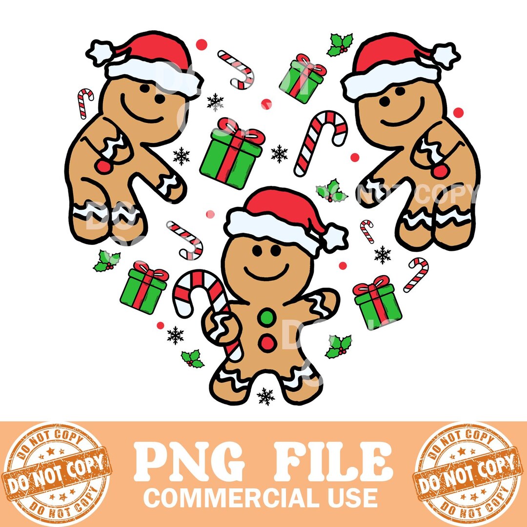 Cute Christmas Heart Png, Christmas Gingerbread Man Png, Christmas ...