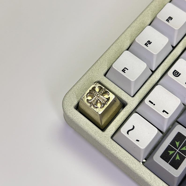 Retro Cross Artisan Keycap,custom Metal Keyboard Cap,cool Silver Keycap,copper Keycap,mechanical ...