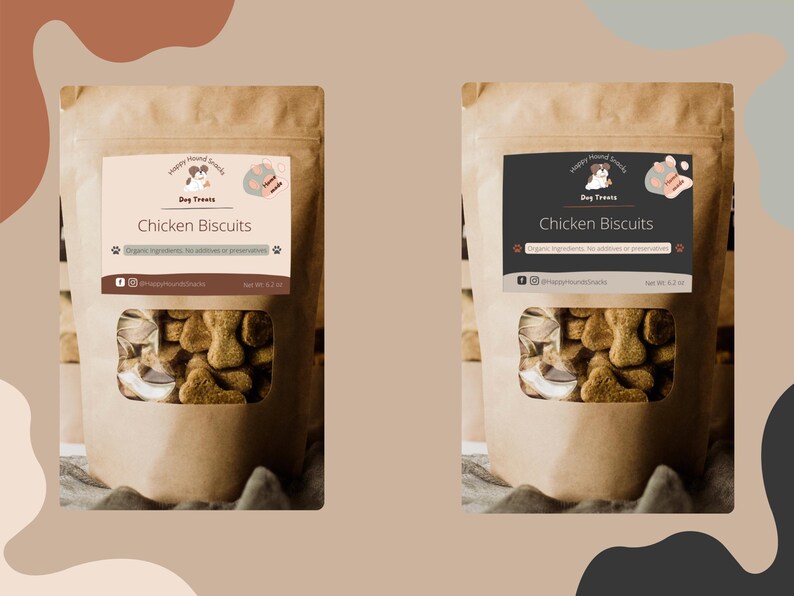 Printable Dog Food Labels, Dog Treats Packaging Labels, Dog Treat Bag ...