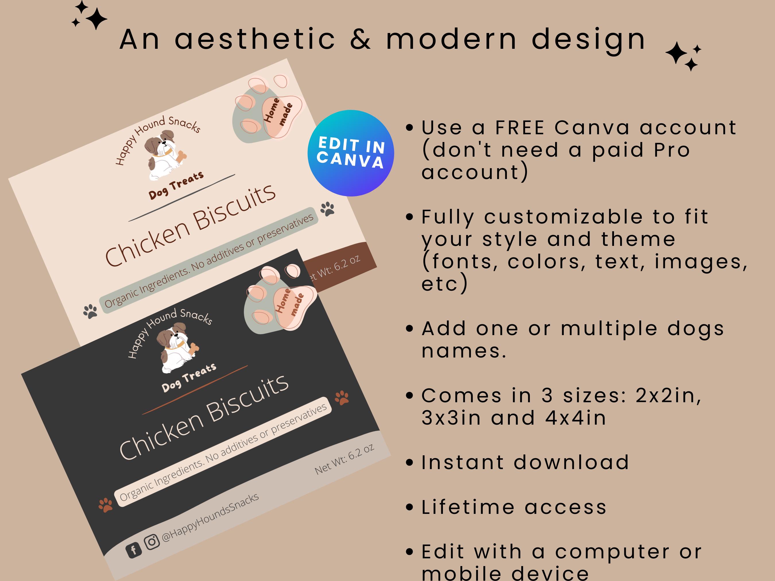 Printable Dog Food Labels, Dog Treats Packaging Labels, Dog Treat Bag ...