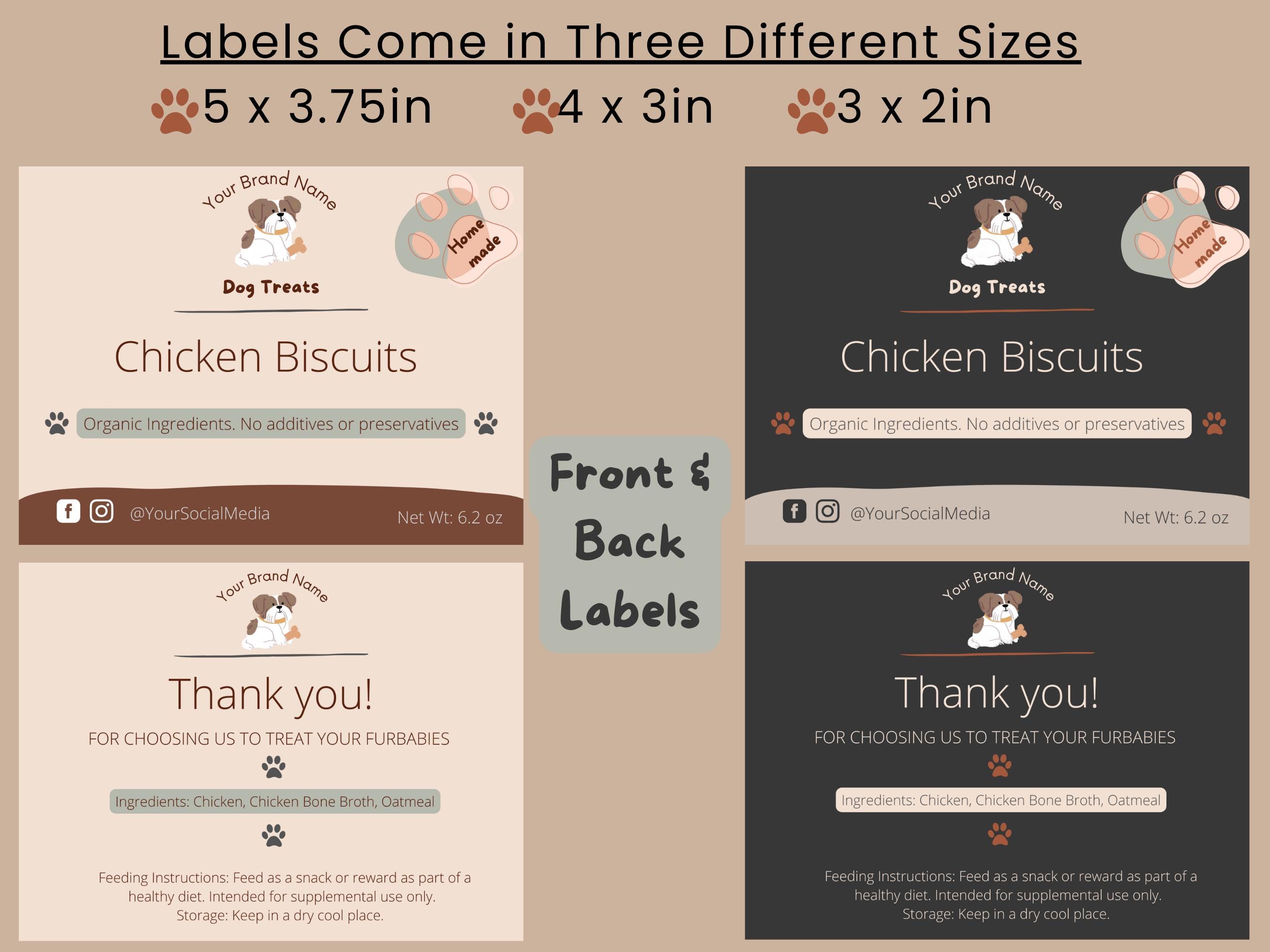 Printable Dog Food Labels, Dog Treats Packaging Labels, Dog Treat Bag ...