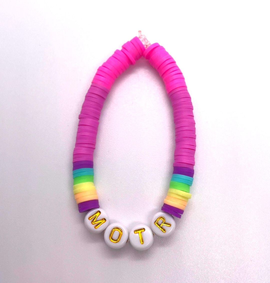 Barbiecore Bracelet: Magic of the Rainbow Clay Bead Jewelry, Nostalgic ...