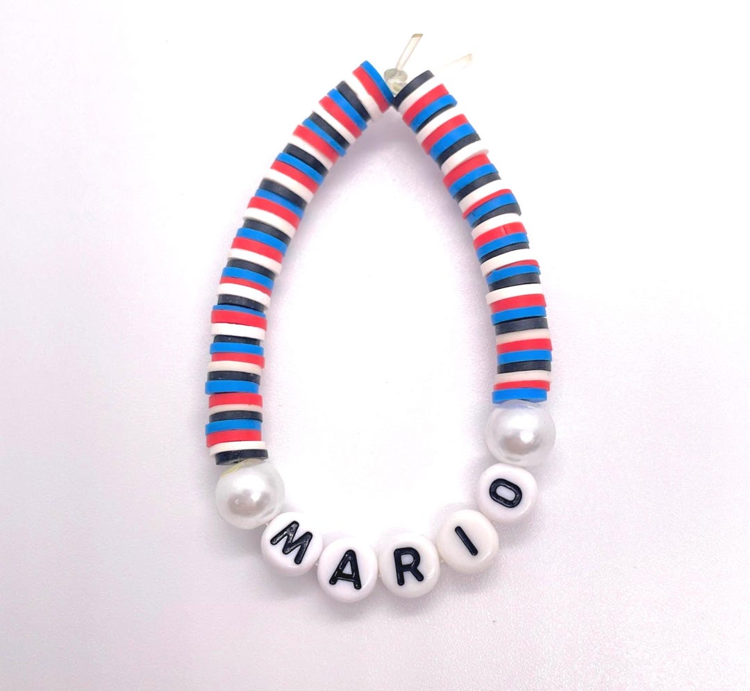 Super Mario Bros Bracelet: Nostalgic Clay Bead Bracelet - Etsy