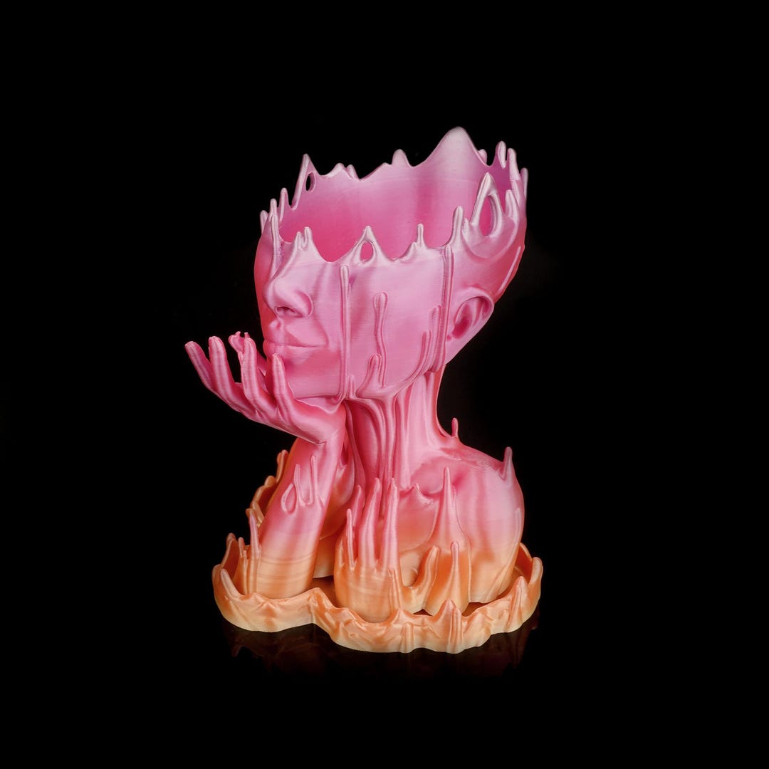 3D Lava Girl Plant Pot STL | 3D Printed Files | Home Decor STL | Woman ...