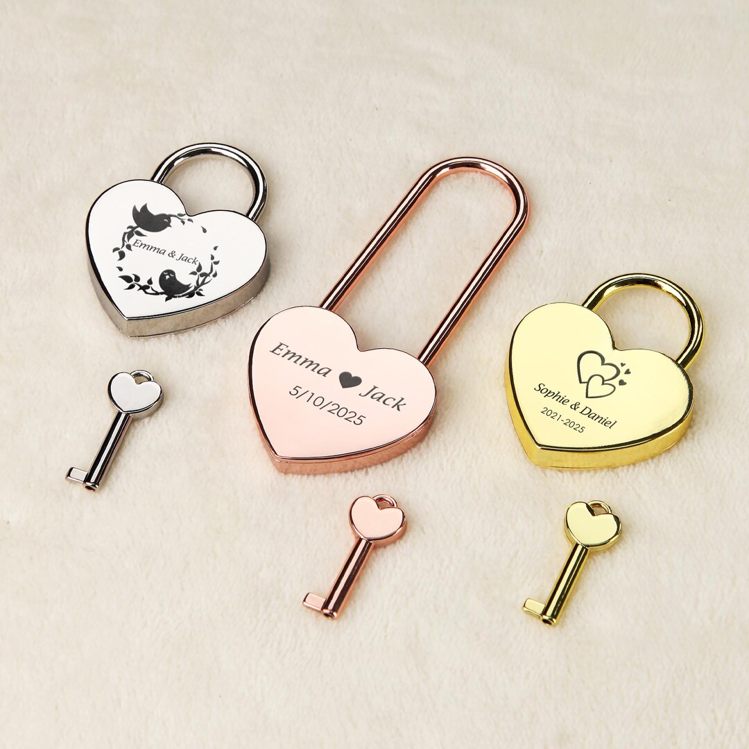 Heart Lock Wedding Padlock | Engraved Lock for Couple | Personalised ...