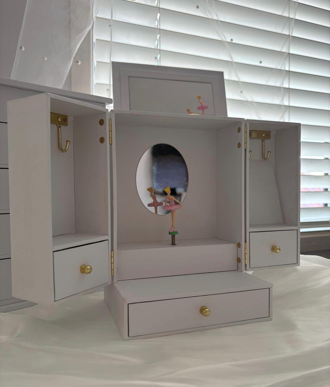 Personalised Ballerina Musical Jewelry Box – White Trinket Organizer ...