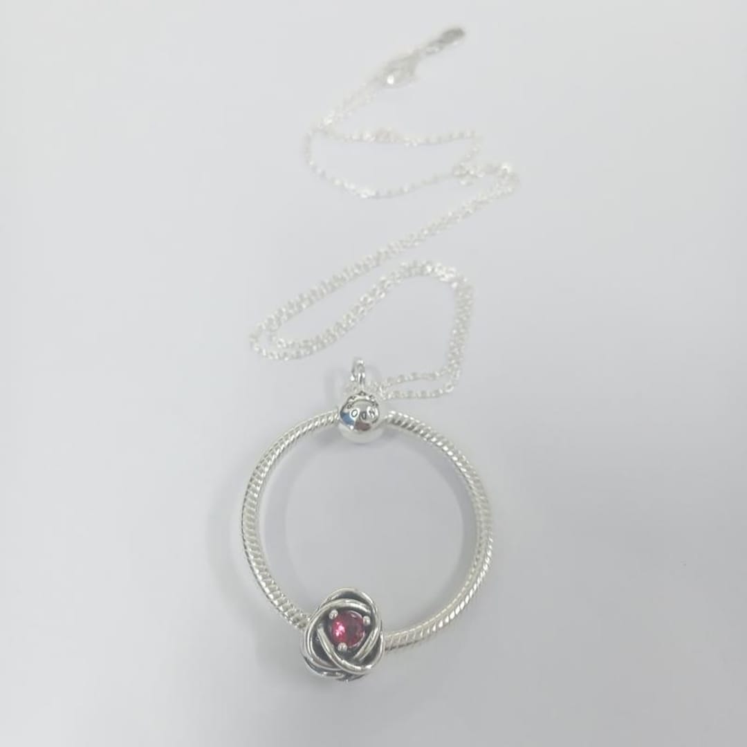 Pandora October Birthstone Eternity Circle O Pendant Set - Etsy