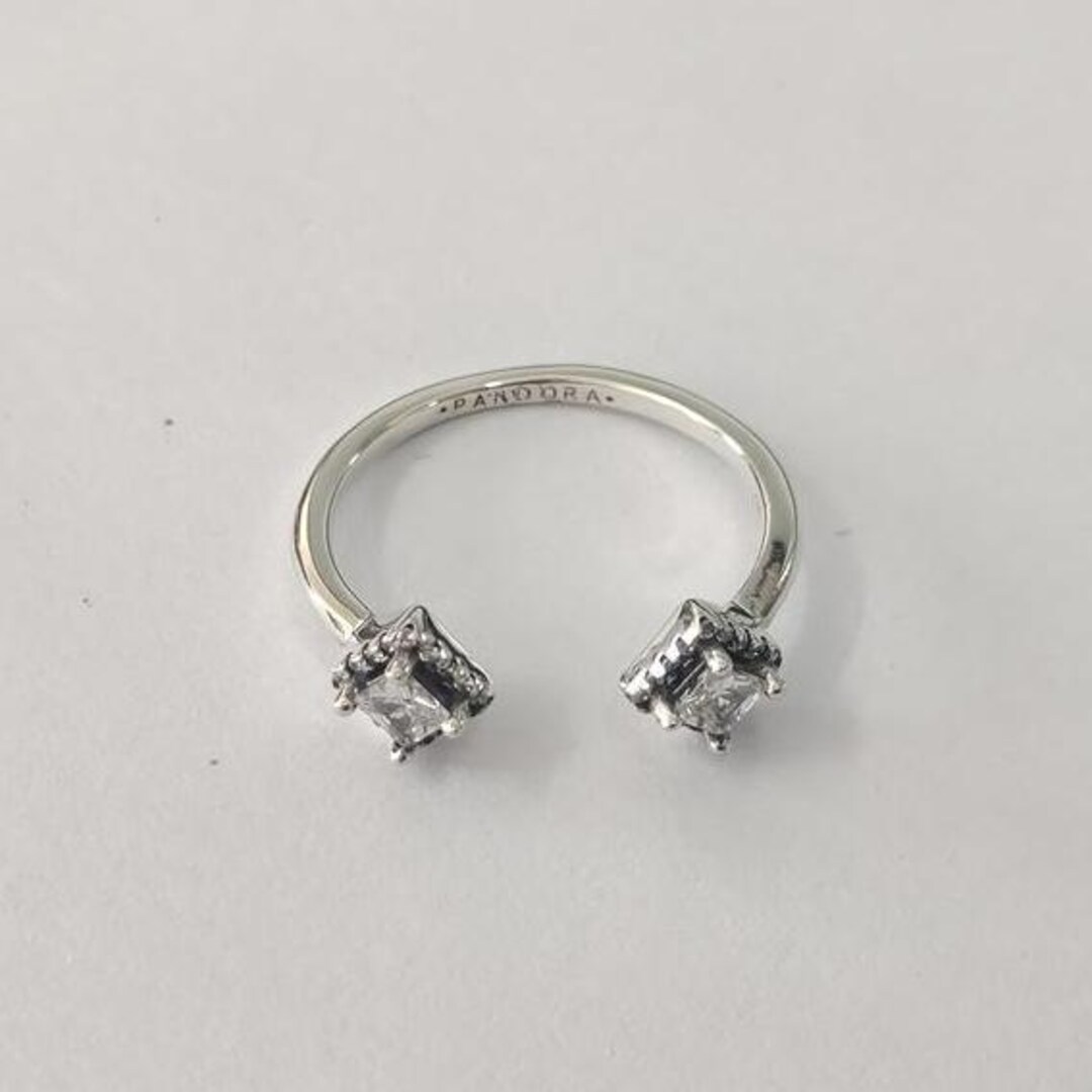 Silver Pandora Square Sparkle Open Ale S925 Ring - Etsy