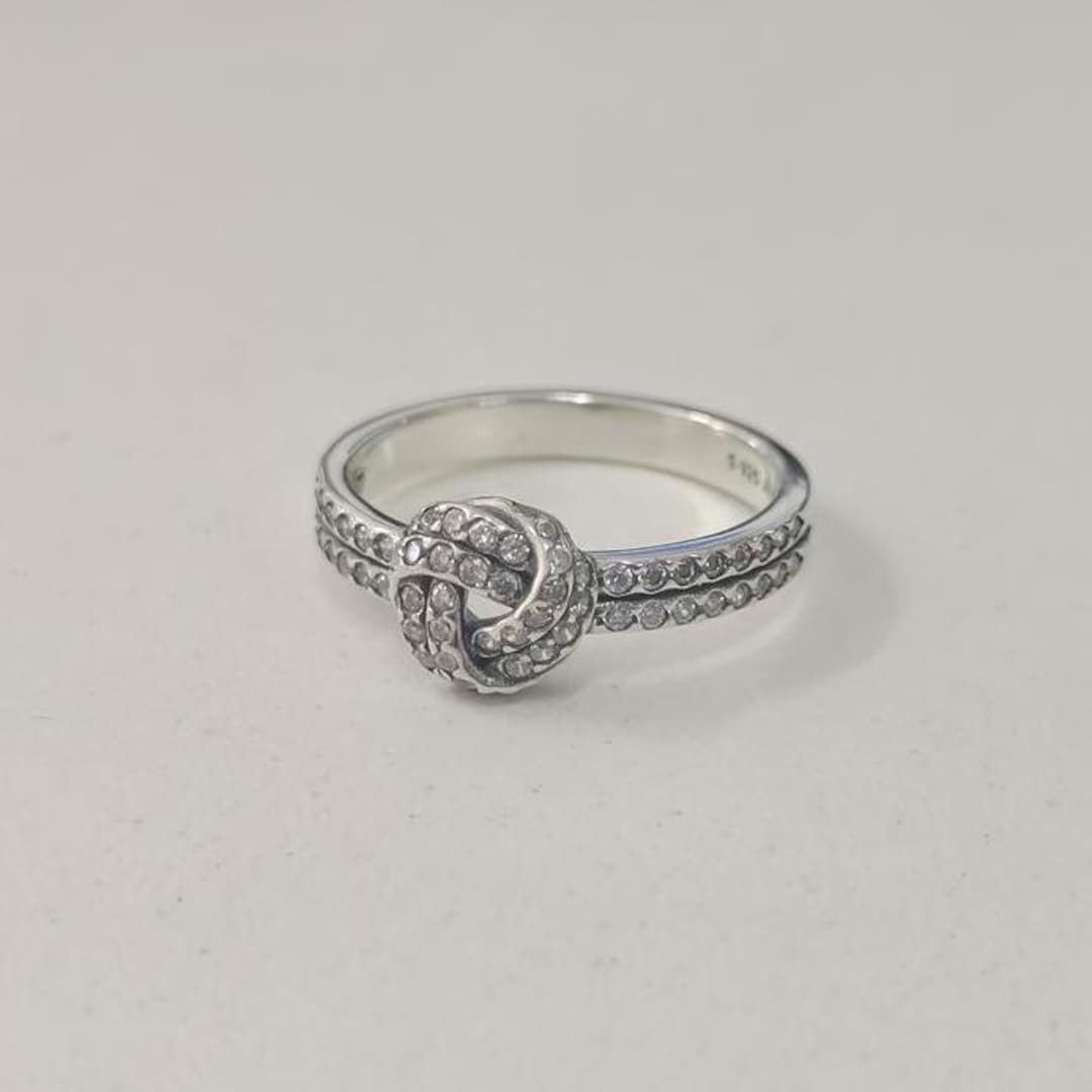 Silver S925 ALE Pandora Shimmering Knot Ring - Etsy