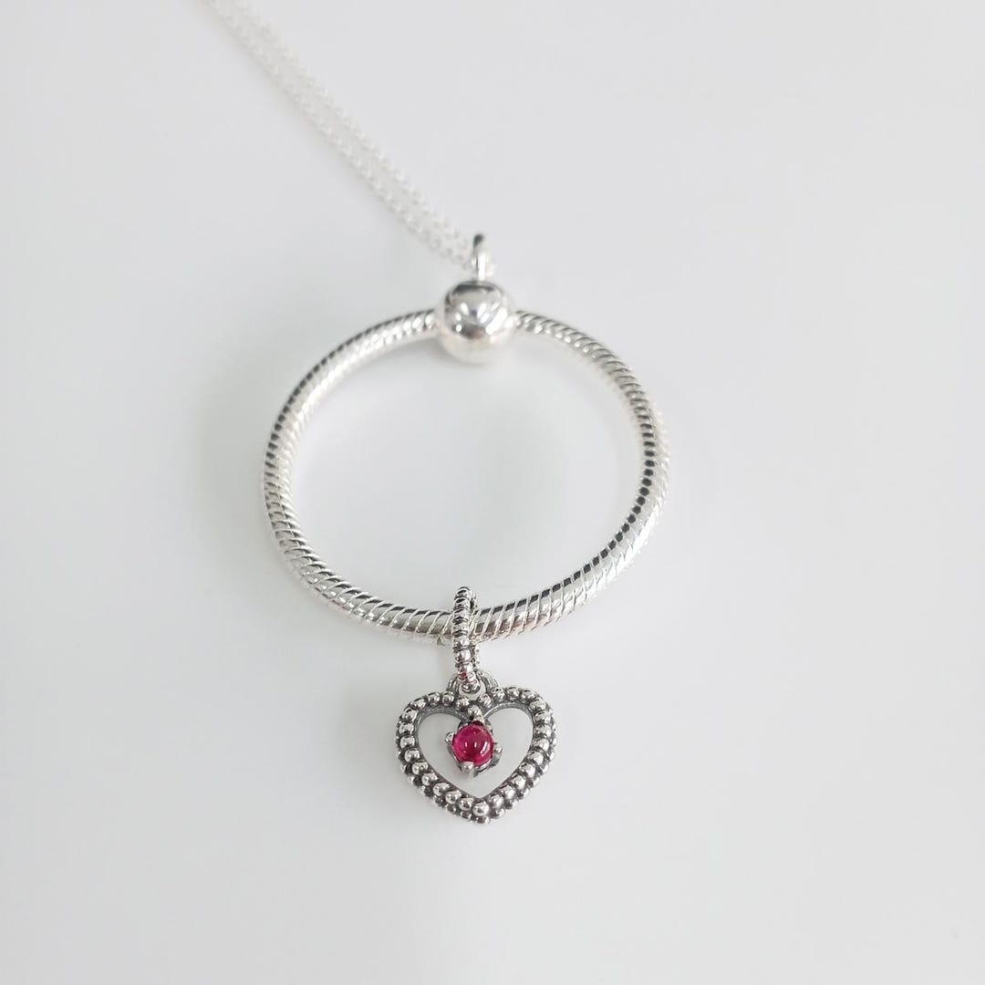 New Pandora January Birthstone O Pendant Set Necklace Ale S925 Gift Bag ...