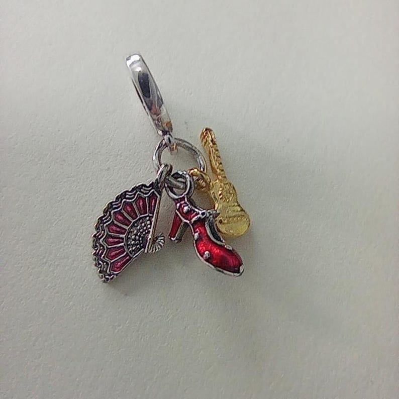 Pandora Spanish Guitar, Flamenco Shoe and Fan Charm Pendant Ale S925 - Etsy